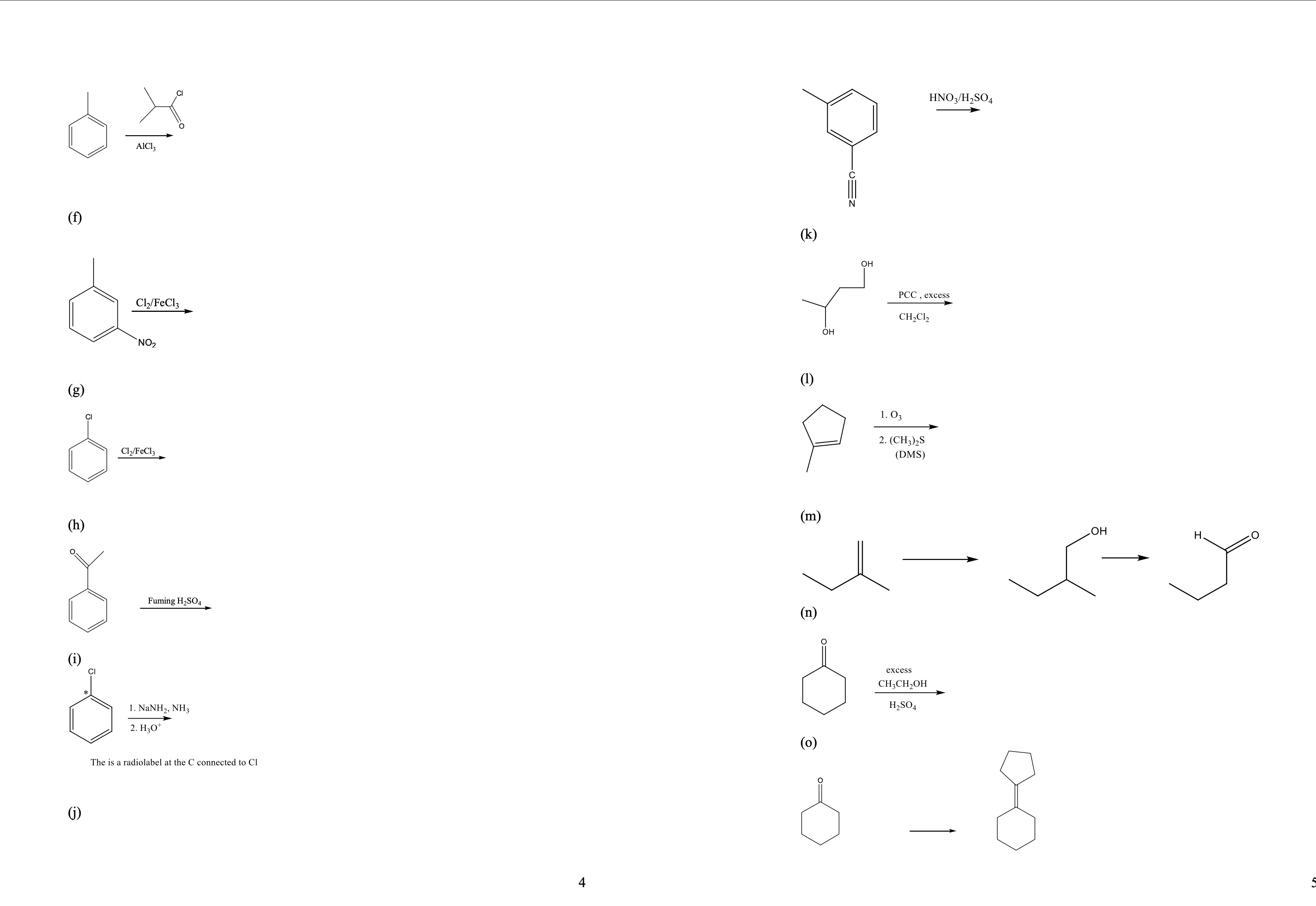 Solved (k) PCC, excess CH2Cl2 (g) (m) (n) (o) The is a | Chegg.com