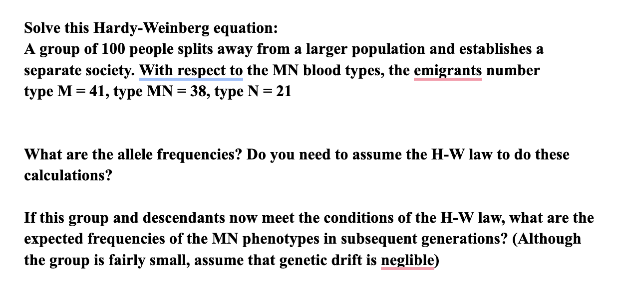 Solved Solve this Hardy-Weinberg equation:A group of 100 | Chegg.com