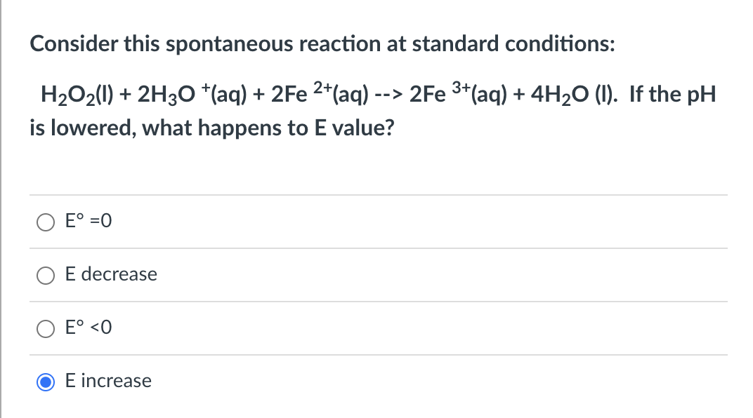 Solved Consider this spontaneous reaction at standard | Chegg.com