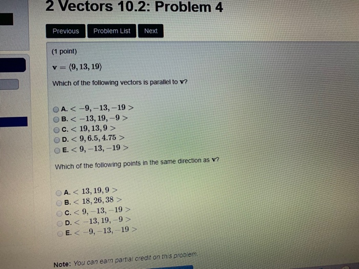 Solved 1 ThreeDSpace 10.1: Problem 2 Previous Problem List | Chegg.com