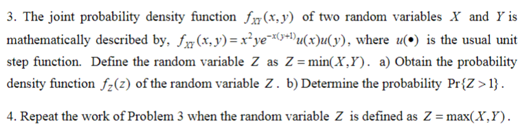 3. The joint probability density function fXY(x,y) of | Chegg.com