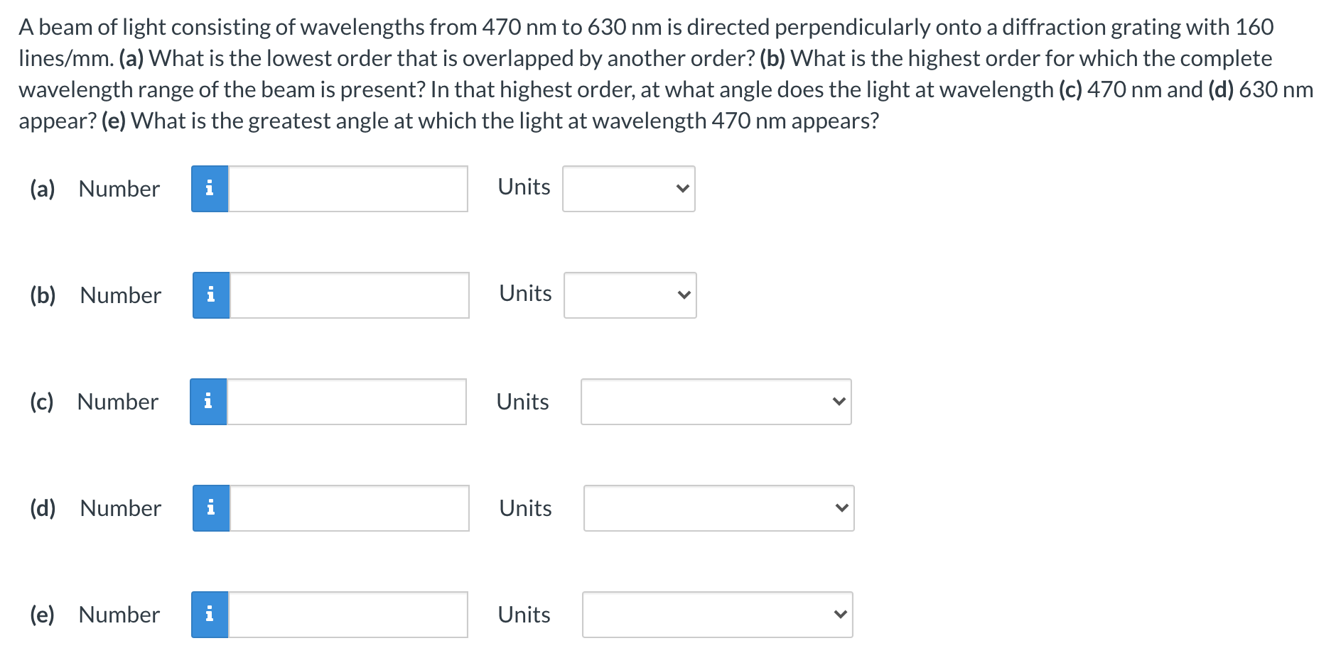 Solved A beam of light consisting of wavelengths from 470 nm | Chegg.com