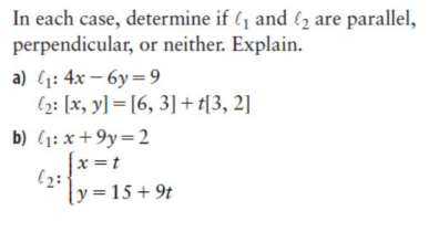 Solved In each case, determine if ℓ1 and ℓ2 are parallel, | Chegg.com