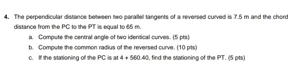 Solved 4. The perpendicular distance between two parallel | Chegg.com