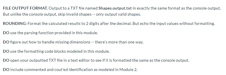 In Programming Assignment 1 (Shapes.1.cpp) at the end | Chegg.com