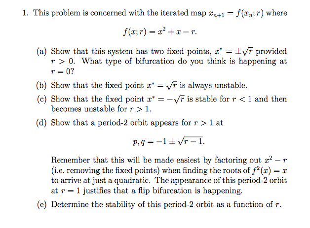 Solved 1. This problem is concerned with the iterated map | Chegg.com