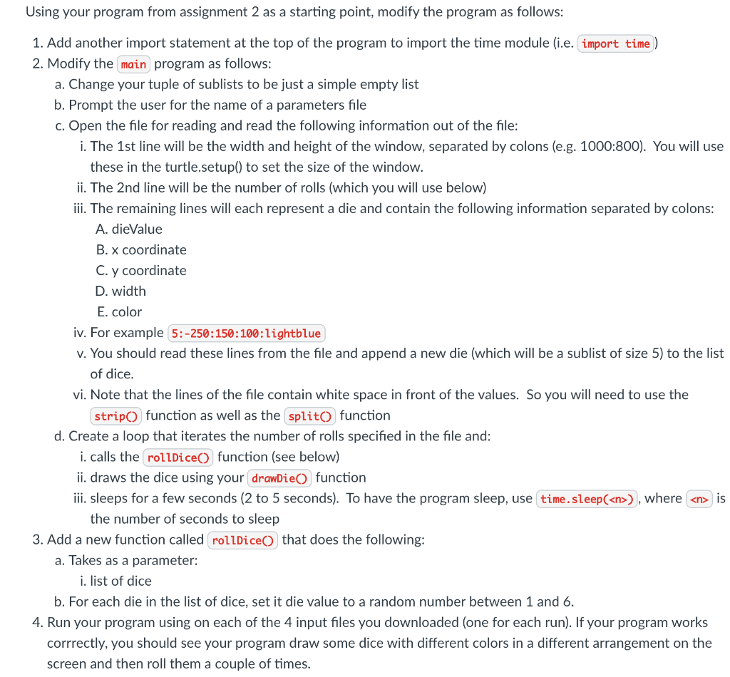 Solved Using your program from assignment 2 as a starting | Chegg.com