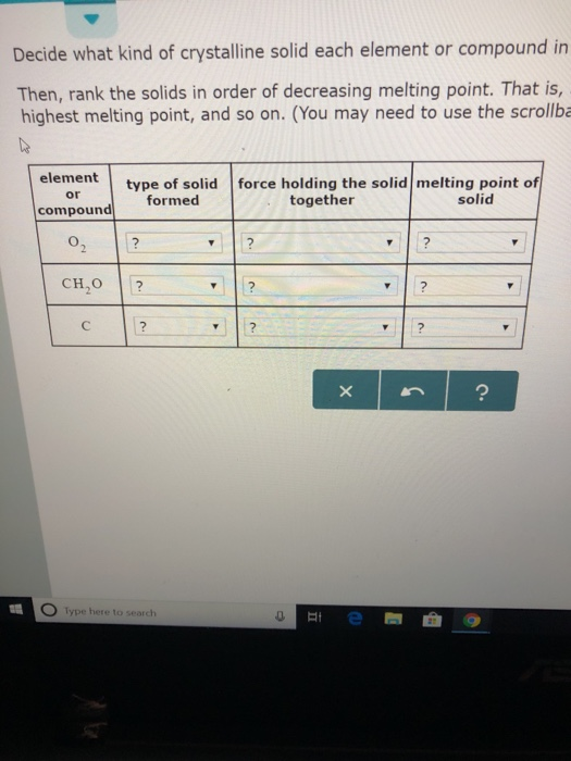 Solved Decide what kind of crystalline solid each element or | Chegg.com