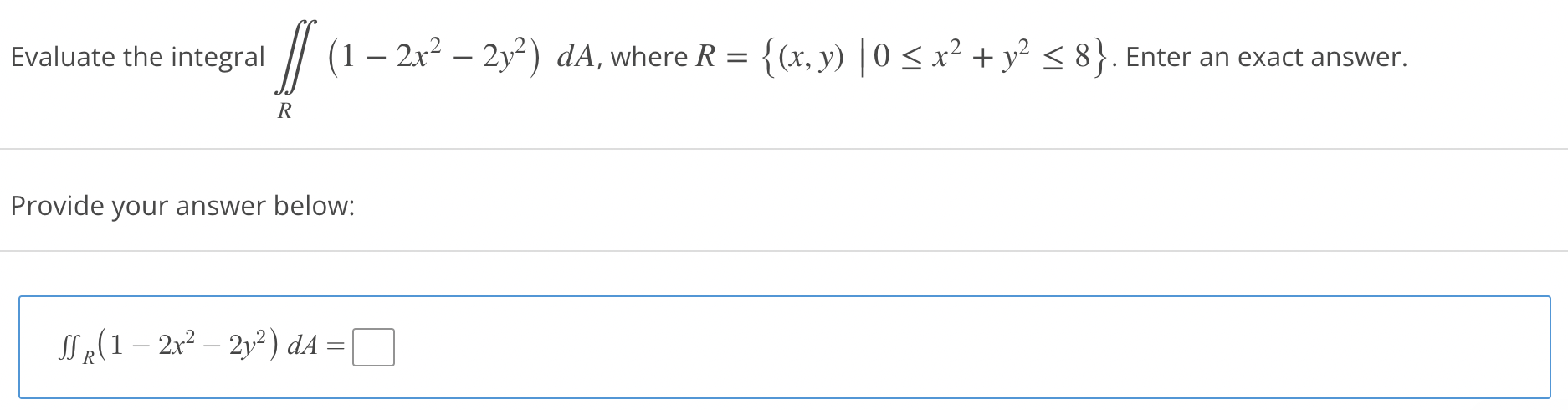 Solved Use Fubini's Theorem to set up an iterated double | Chegg.com