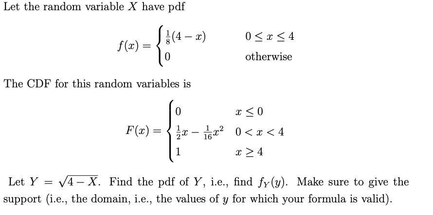 Solved Let the random variable X have pdf 0