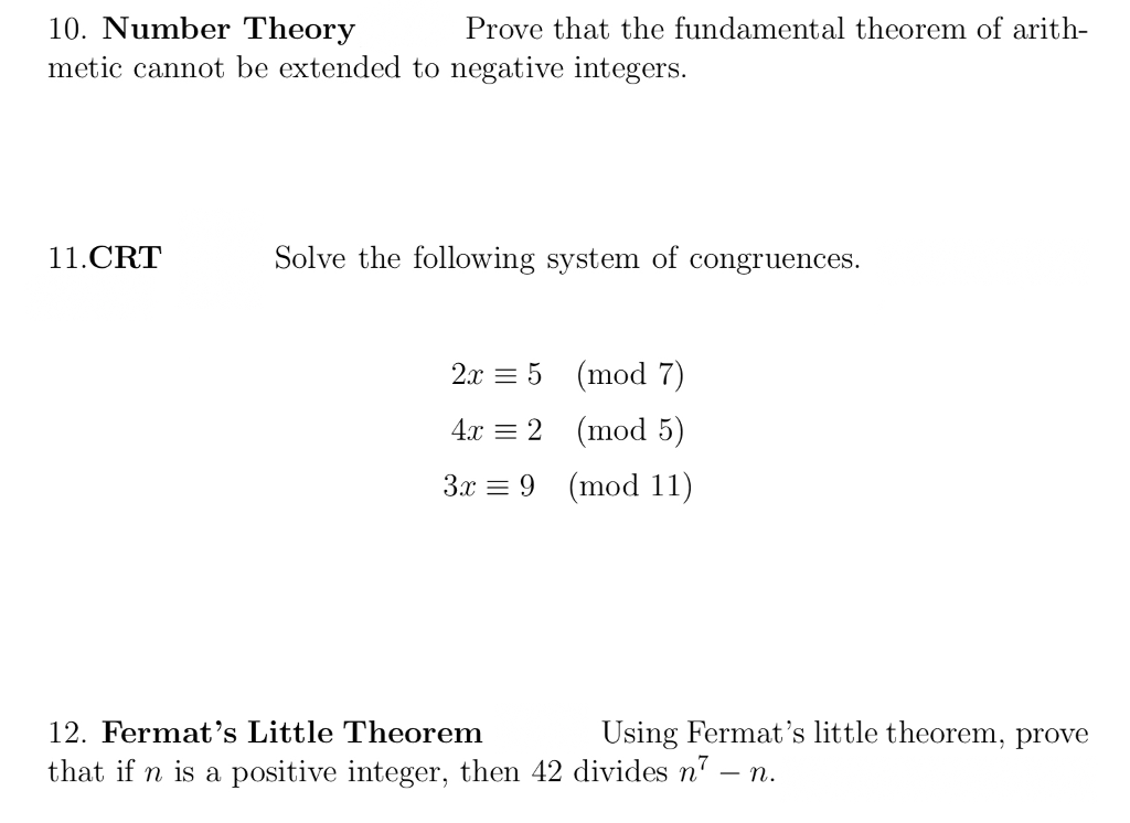 Solved 10. Number Theory metic canno Prove that the | Chegg.com