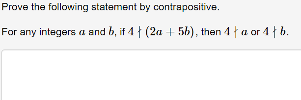 Solved Prove the following statement by contrapositive. For | Chegg.com