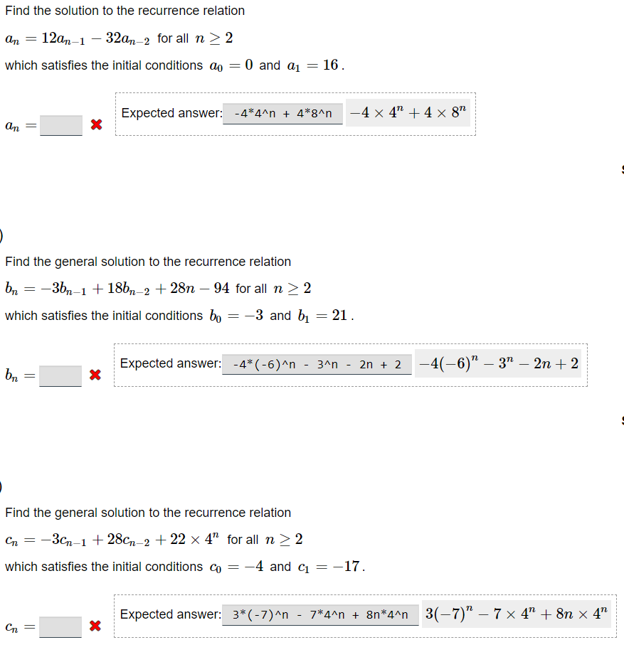 Solved Find the general solution to the recurrence | Chegg.com