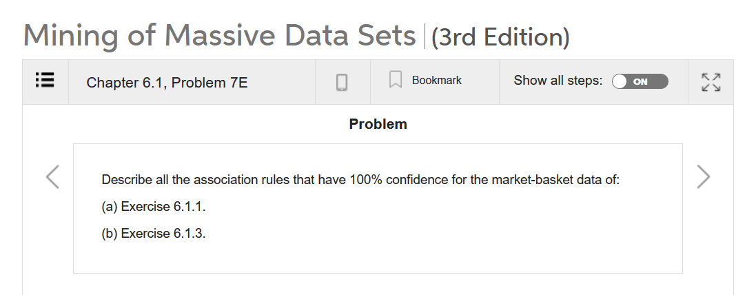 Mining of Massive Data Sets |(3rd Edition) Chapter | Chegg.com