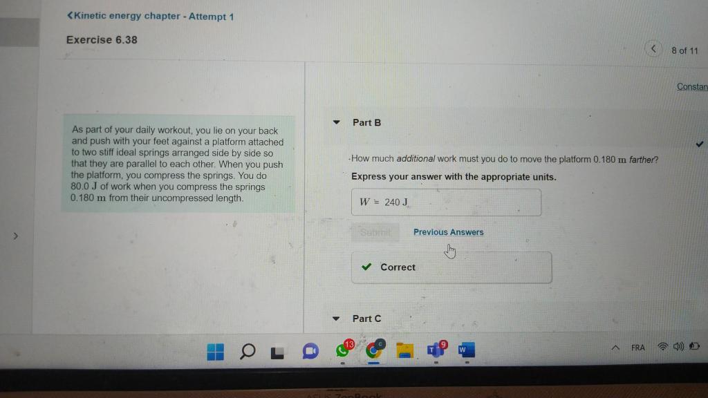 Solved Correct Part C FRA H o 0 Correct As part of your | Chegg.com