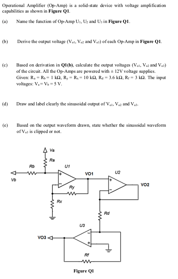 Solved Operational Amplifier Op Amp Is A Solid State 