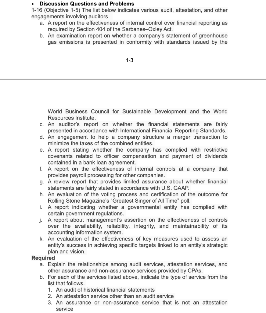 Solved Discussion Questions And Problems 1 16 Objective