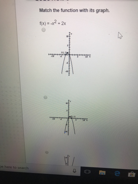Solved Match the function with its graph. f(x) =-x2 + 2x pe | Chegg.com