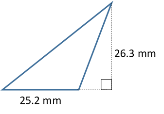 Solved The area of the triangle shown below is _______ mm2. | Chegg.com
