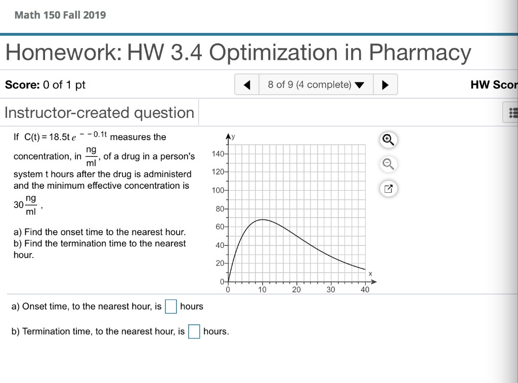 Solved Math 150 Fall 2019 Homework: HW 3.4 Optimization in | Chegg.com Solved Math 150 Fall 2019 Homework: HW 3.4 Optimization in | Chegg.com