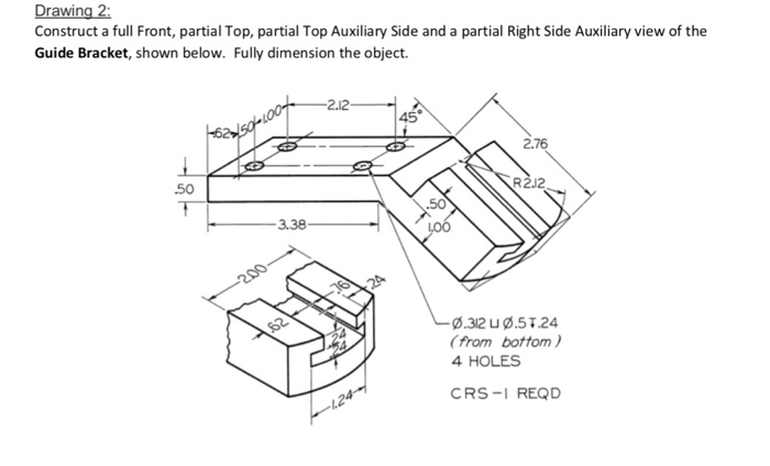 Solved Construct a full Front, partial Top, partial Top | Chegg.com