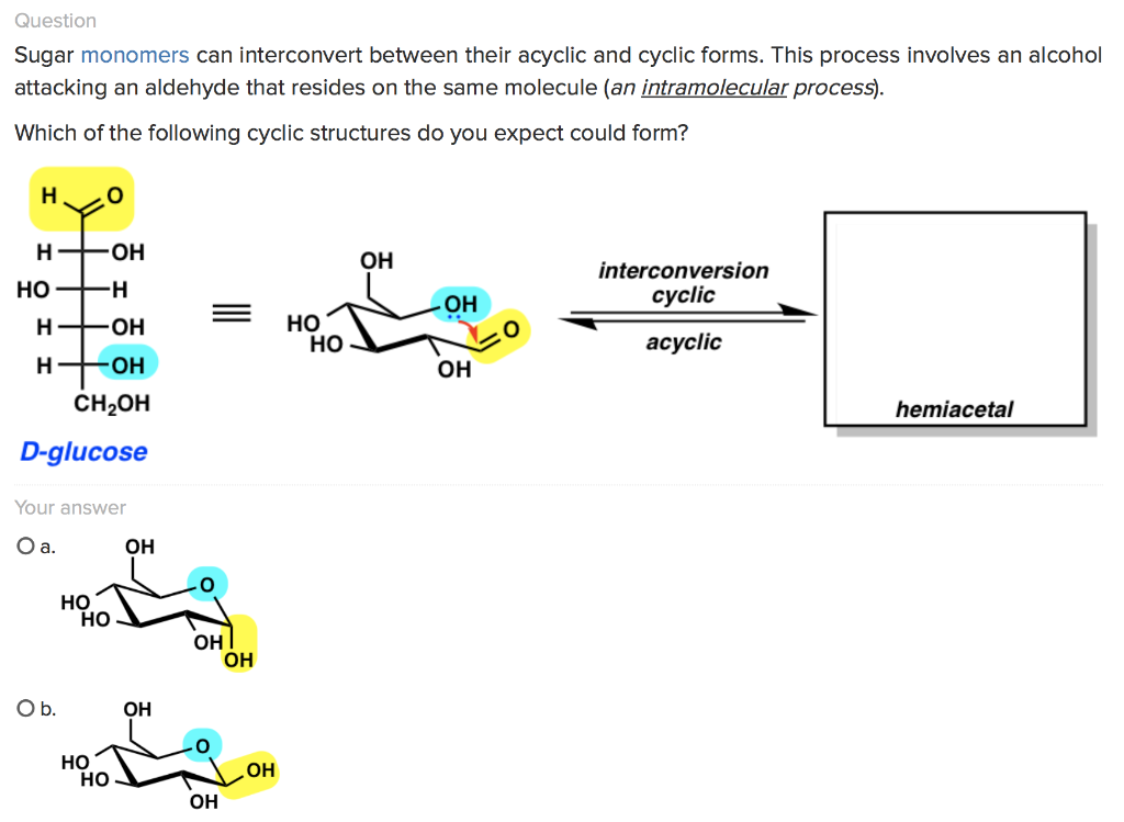 Solved Question Sugar monomers can interconvert between | Chegg.com