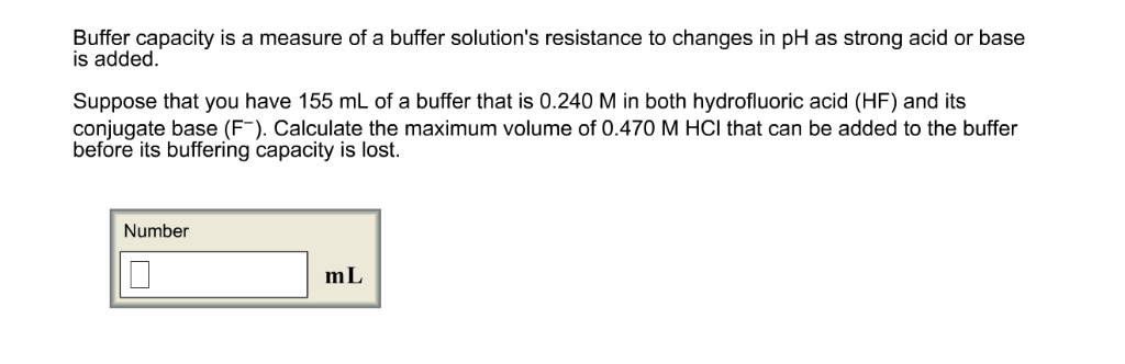 Solved Buffer capacity is a measure of a buffer solution's | Chegg.com