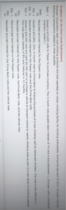 Solved Problem 10-2A (Part Level Submission) Grouper | Chegg.com