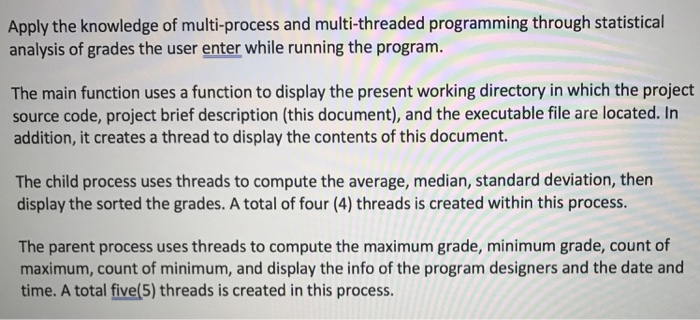 Apply the knowledge of multi-process and | Chegg.com