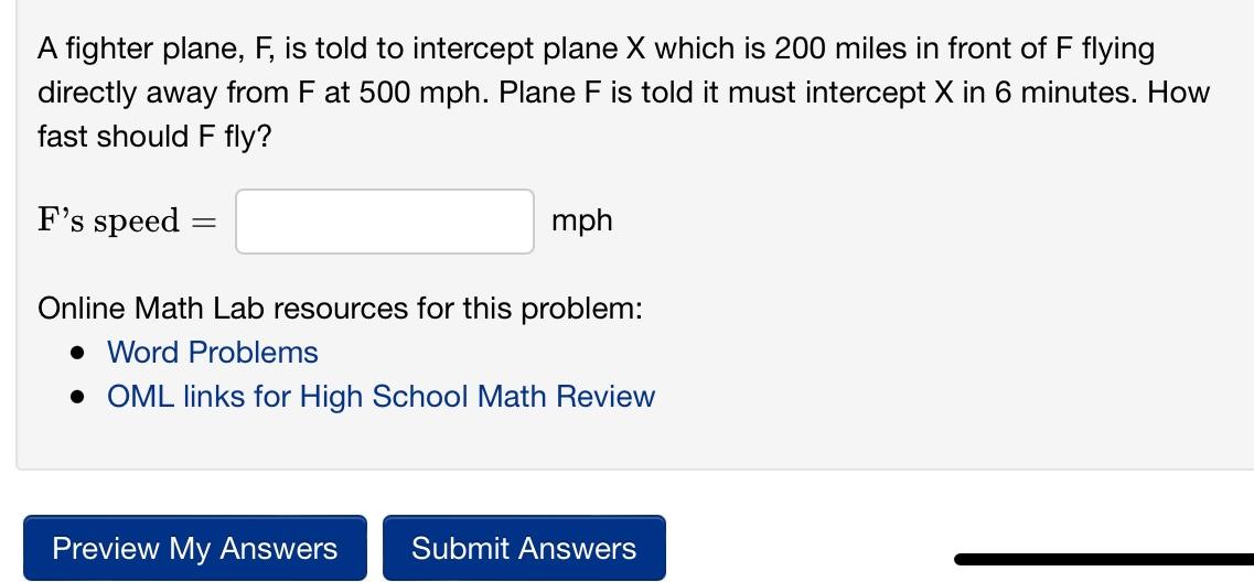 Solved A fighter plane, F, is told to intercept plane X | Chegg.com
