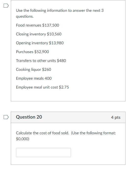 Solved Use the following information to answer the next 3 | Chegg.com