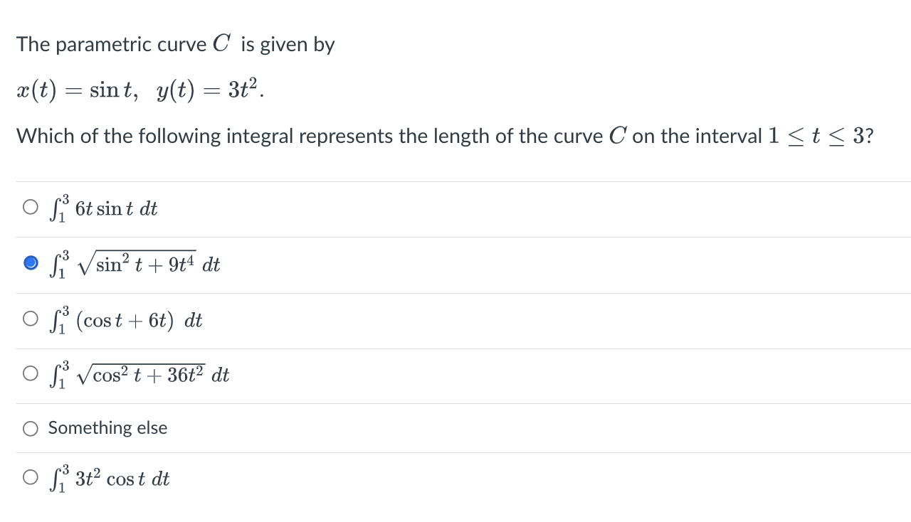 Solved The parametric curve C is given by x(t) = sint, y(t) | Chegg.com