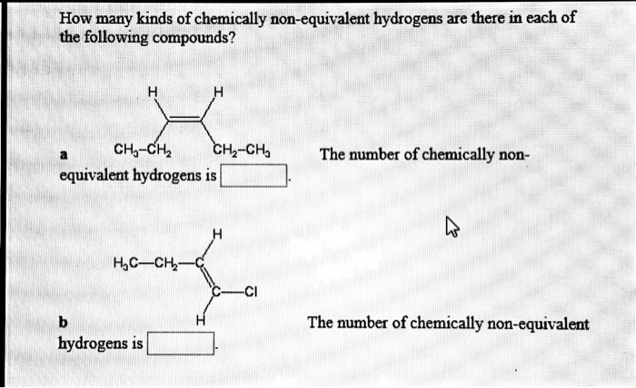 Solved How many kinds of chemically non-equivalent hydrogens | Chegg.com
