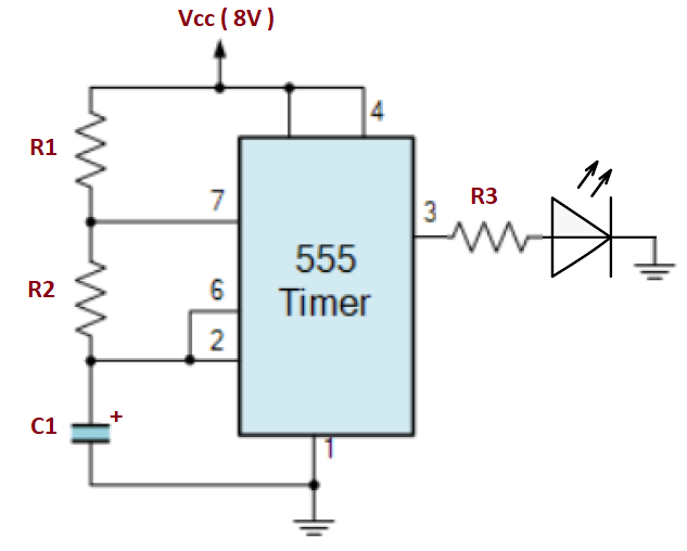 Solved Design and test the 555 timer circuit given in figure | Chegg.com