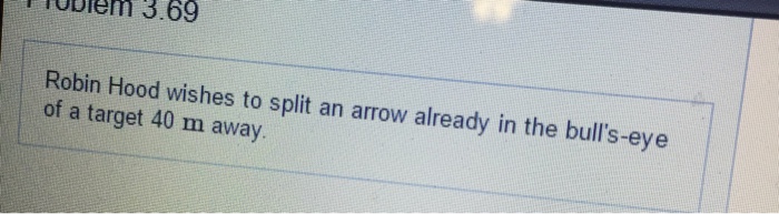 Solved ubiem 3.69 Robin Hood wishes to split an arrow | Chegg.com