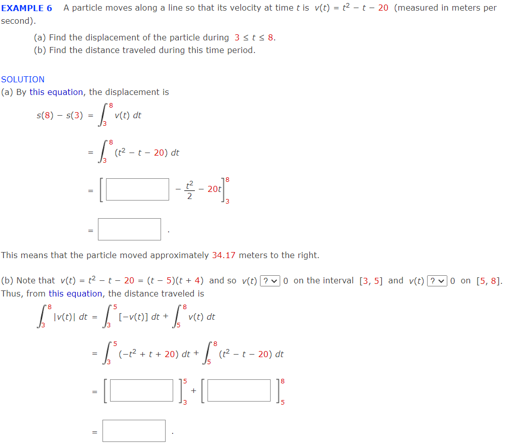 Solved EXAMPLE 6 A particle moves along a line so that its | Chegg.com