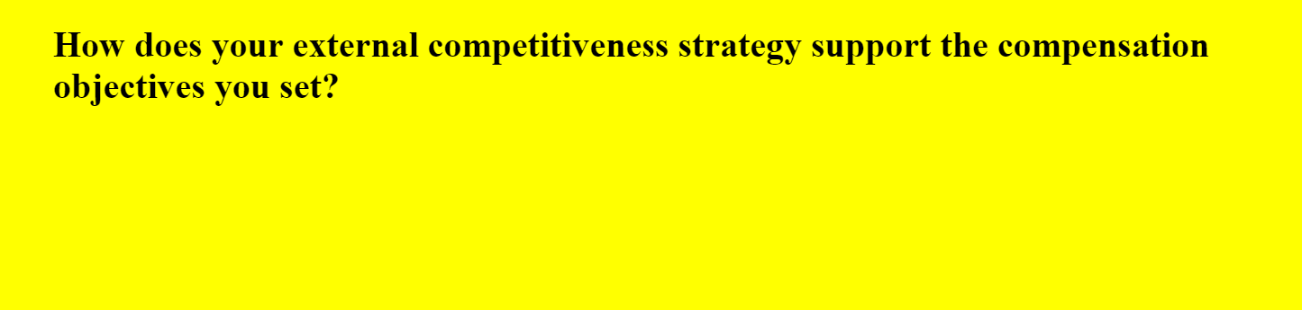 Solved How does your external competitiveness strategy | Chegg.com