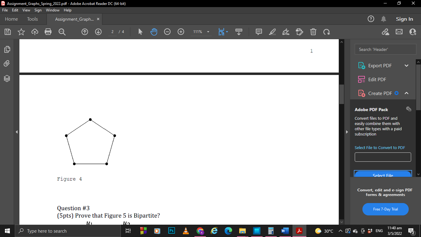 X Assignment_Graphs_Spring_2022.pdf - Adobe Acrobat | Chegg.com