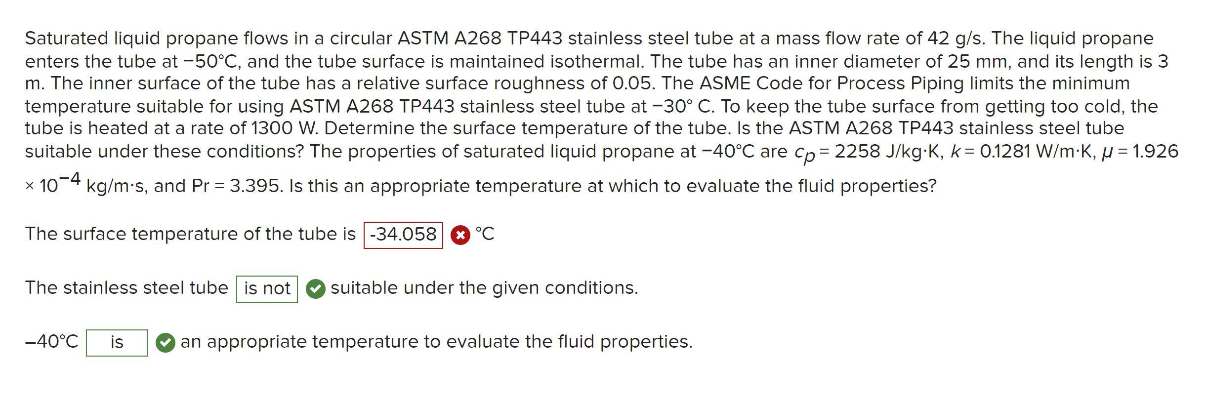 Solved Saturated liquid propane flows in a circular ASTM | Chegg.com