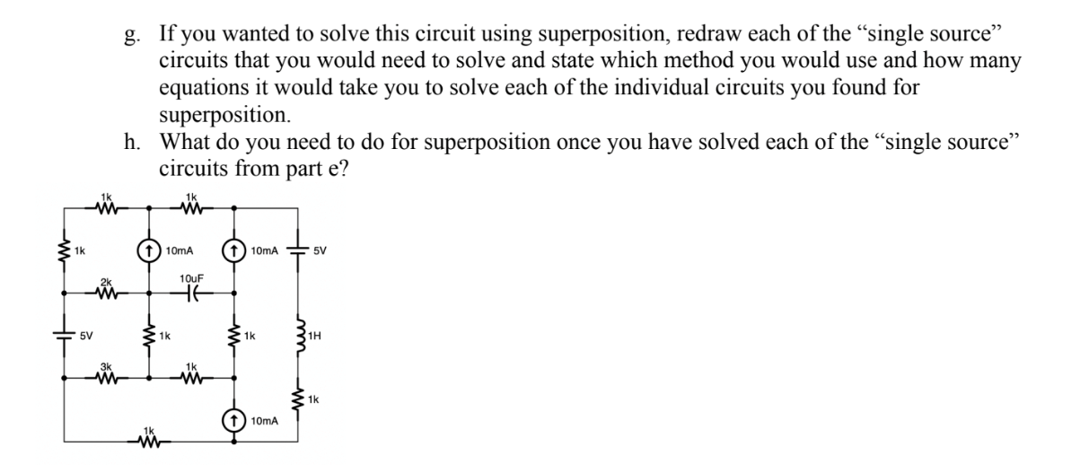 Solved g. If you wanted to solve this circuit using | Chegg.com