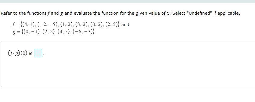 Solved Refer to the functions f and g and evaluate the | Chegg.com