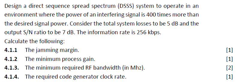 Solved Design a direct sequence spread spectrum (DSSS) | Chegg.com