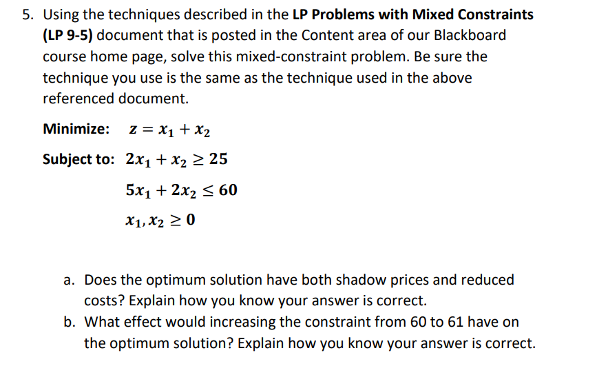 Solved Using The Techniques Described In The Lp Problems 