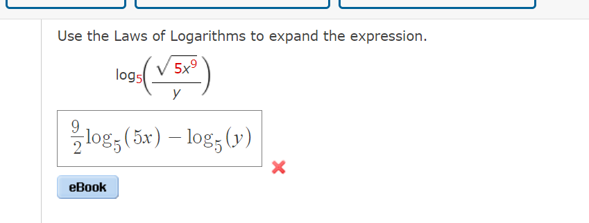 Solved Use the Laws of Logarithms to expand the expression. | Chegg.com
