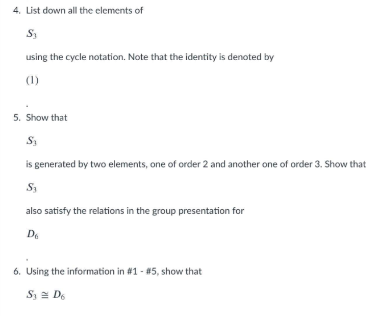 Solved 4. List down all the elements of S3 using the cycle | Chegg.com