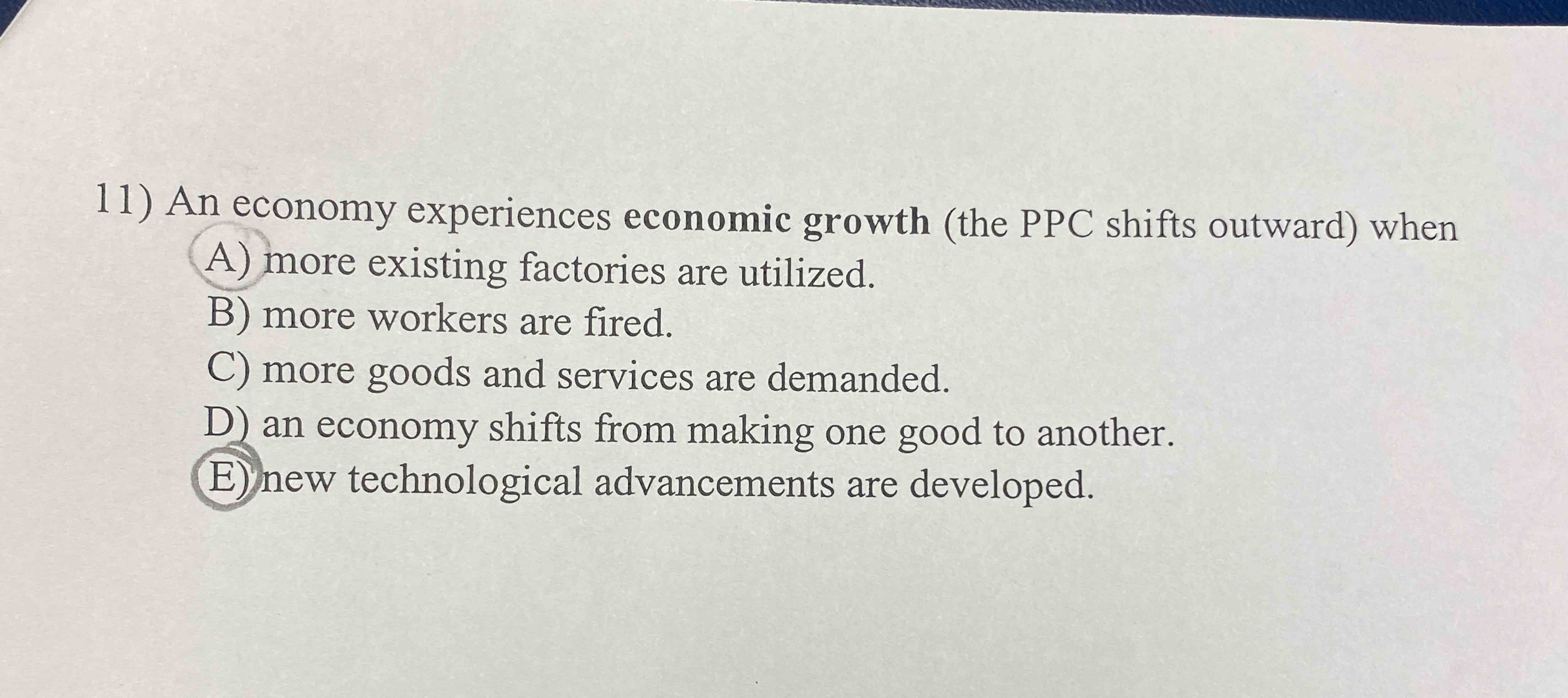 Solved An economy experiences economic growth (the PPC | Chegg.com