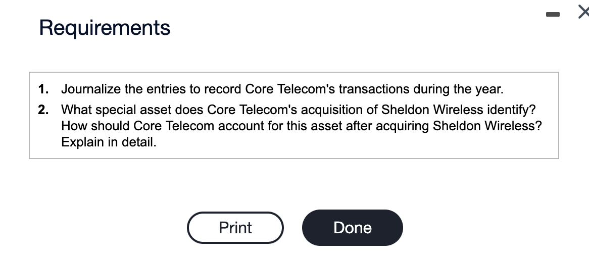 Solved Core Telecom, a communication service provider in | Chegg.com