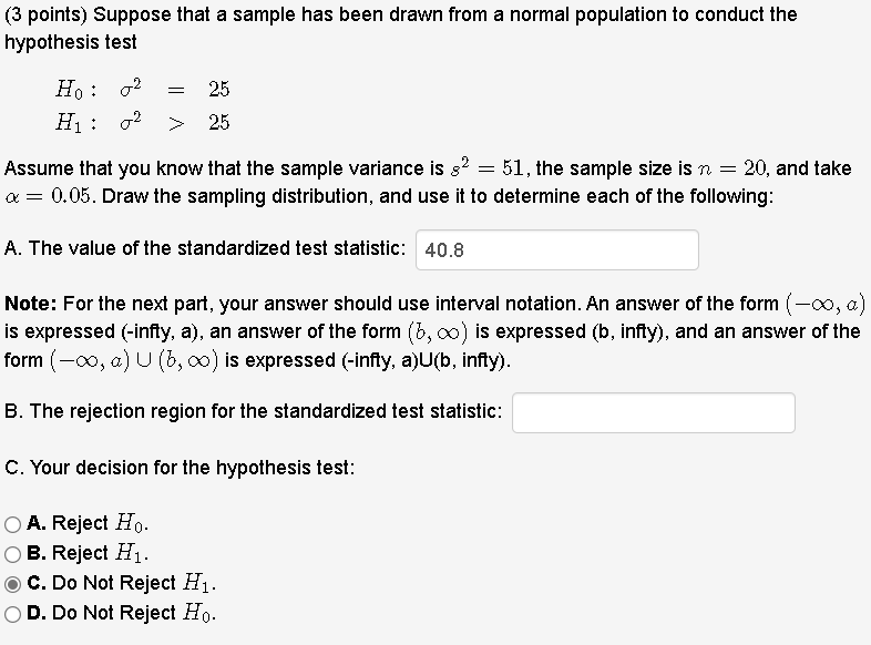 Solved (3 points) Suppose that a sample has been drawn from | Chegg.com