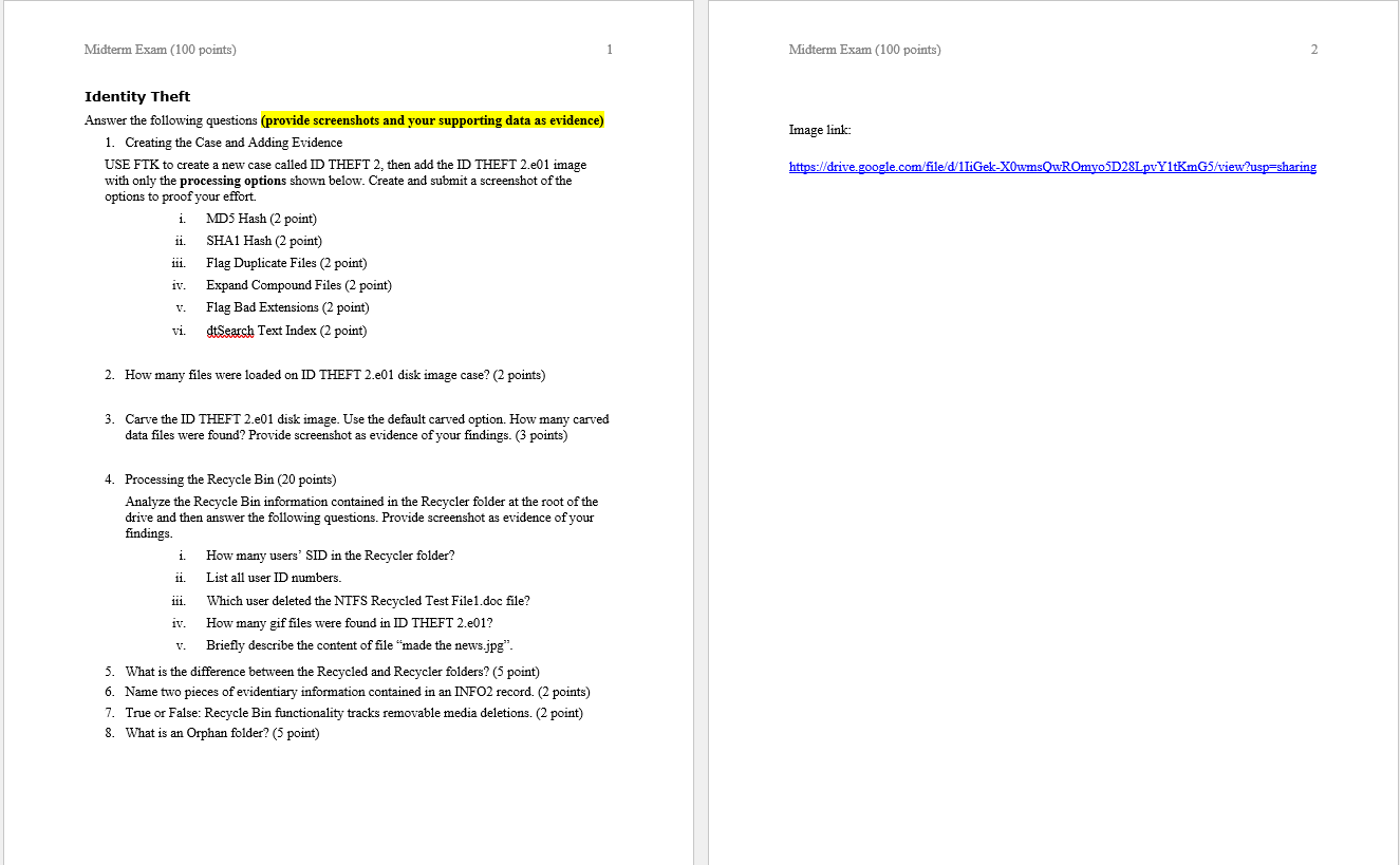 Identity Theft Answer the following questions | Chegg.com