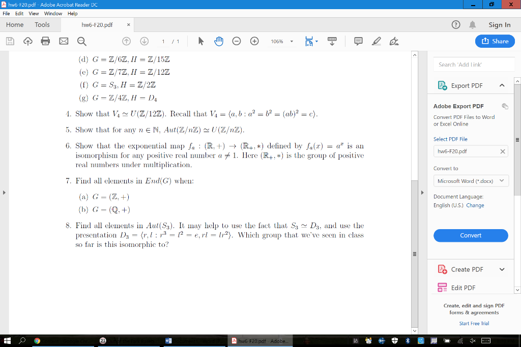 Solved hw-F20.pdf - Adobe Acrobat Reader DC File Edit View | Chegg.com